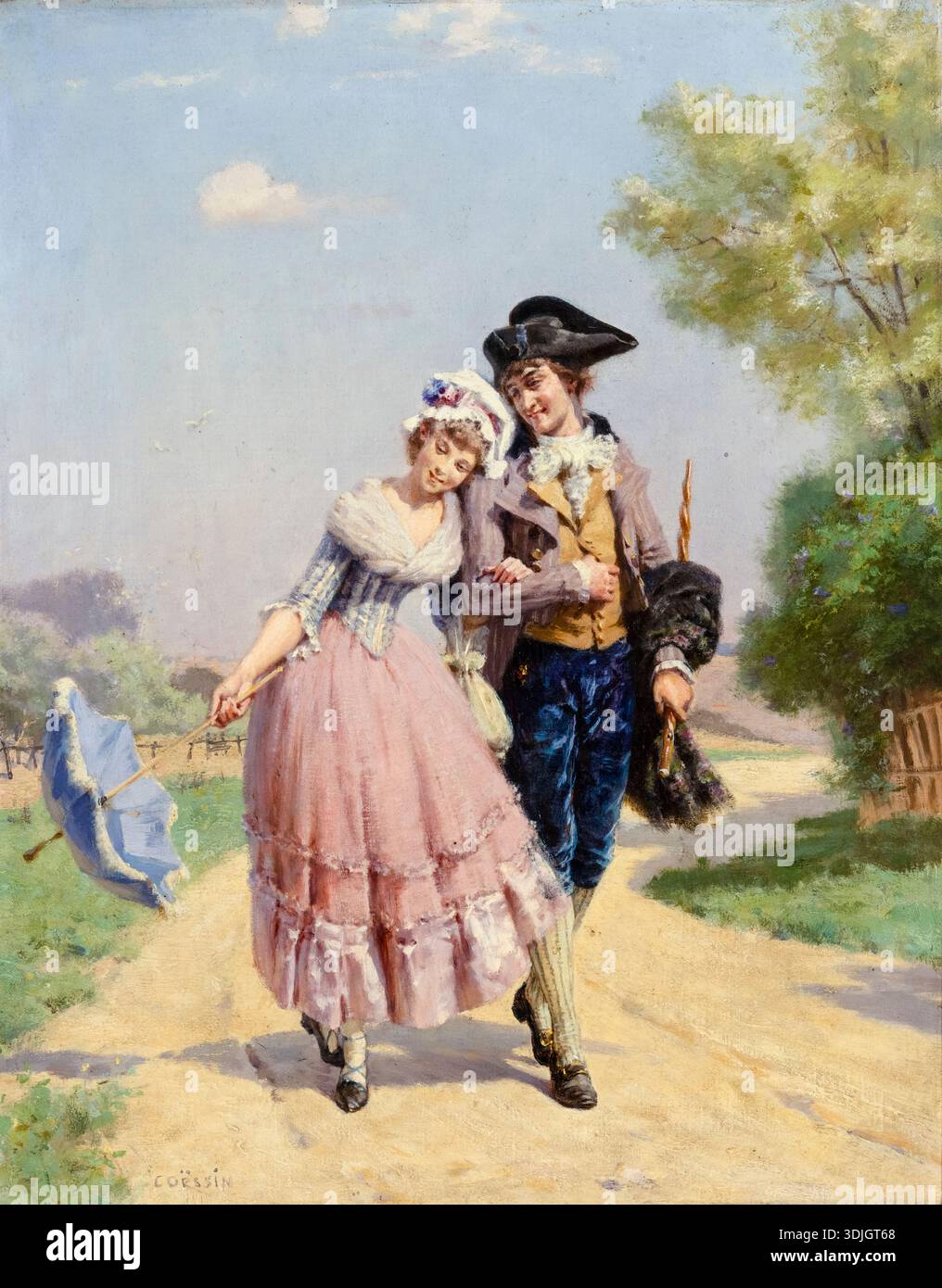 Charles de La Fosse, A country outing in Clamart in 1795, painting in ...