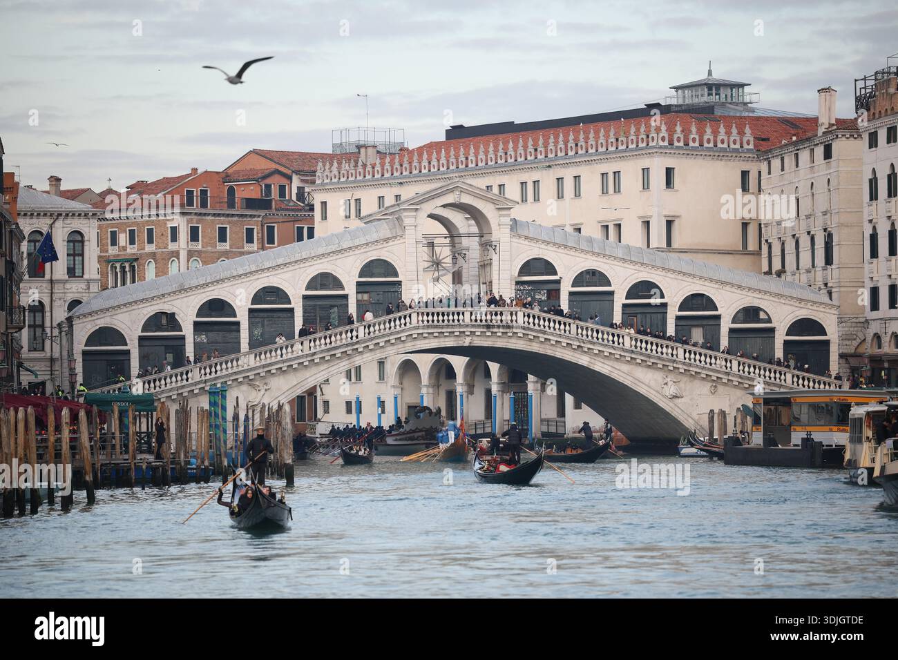 The Rialto Bridge is seen in Venice, Italy on January 22, 2026. ( The ...