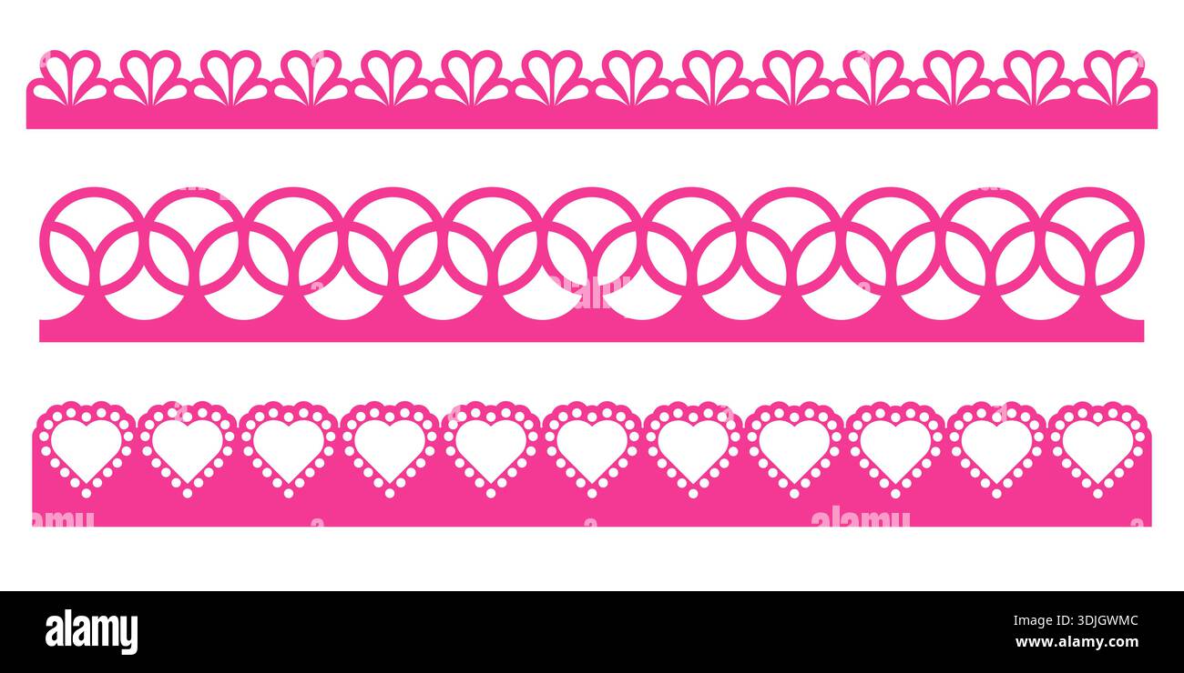 Lace scallop border edge frame pattern vector trim tape simple aligns ...