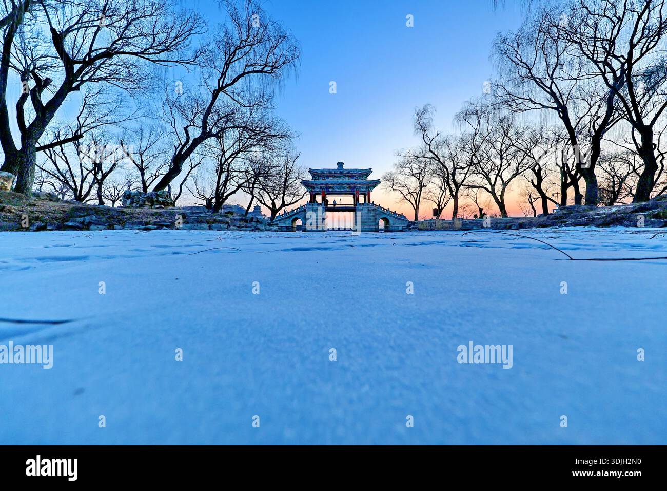 The Summer Palace is covered in snow after a heavy snowfall in Beijing ...