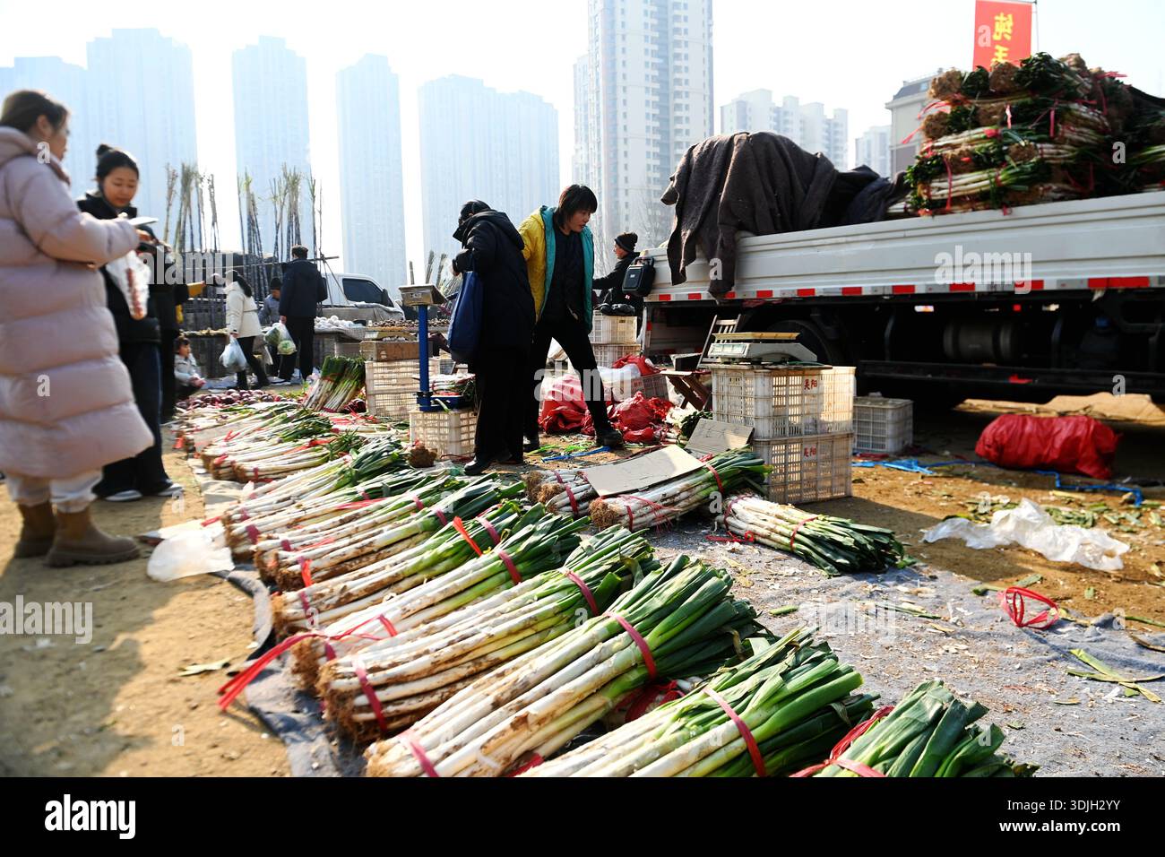 Shoppers crowd at Lingshanwei market for Lunar New Year goods in ...