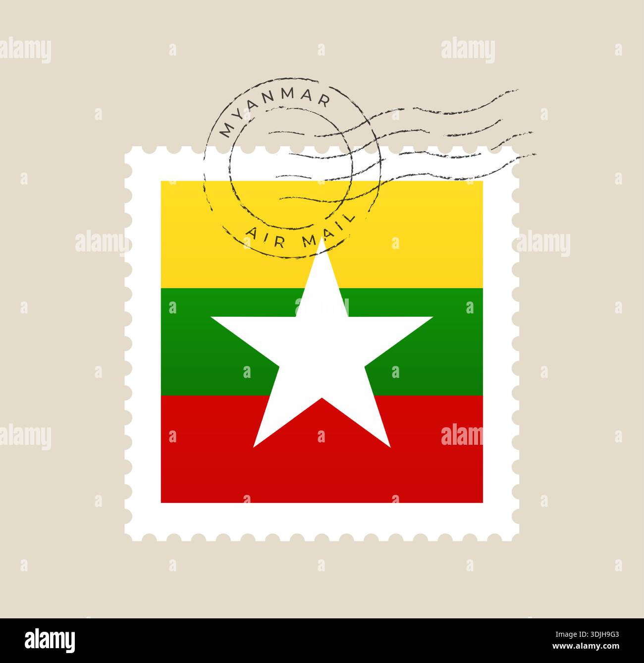 Old burma postage stamp Stock Vector Images - Alamy