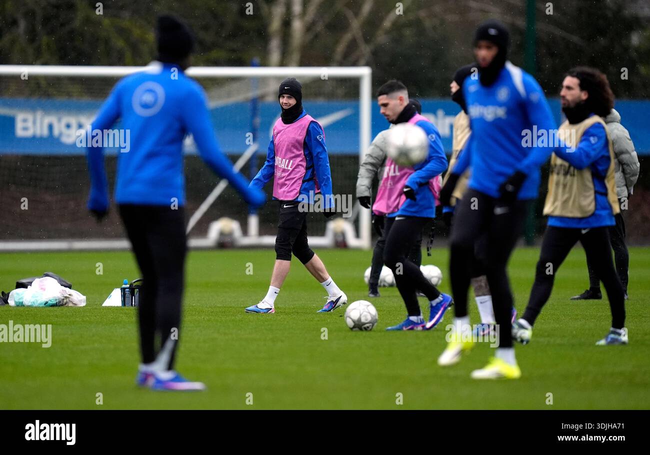 Chelsea's Cole Palmer during a training session at Cobham Training ...