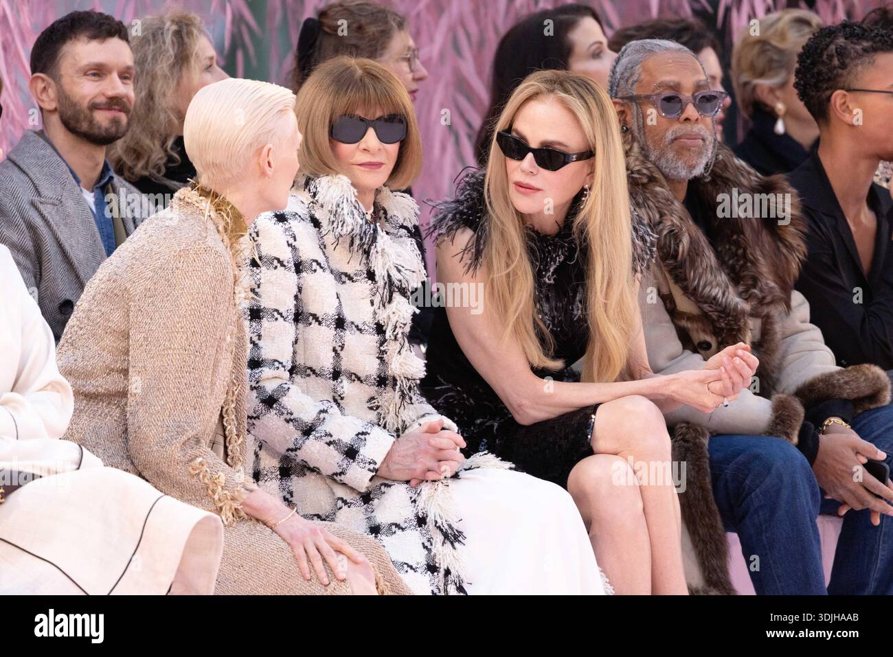 Tilda Swinton, Anna Wintour, Nicole Kidman attending the Chanel Haute ...