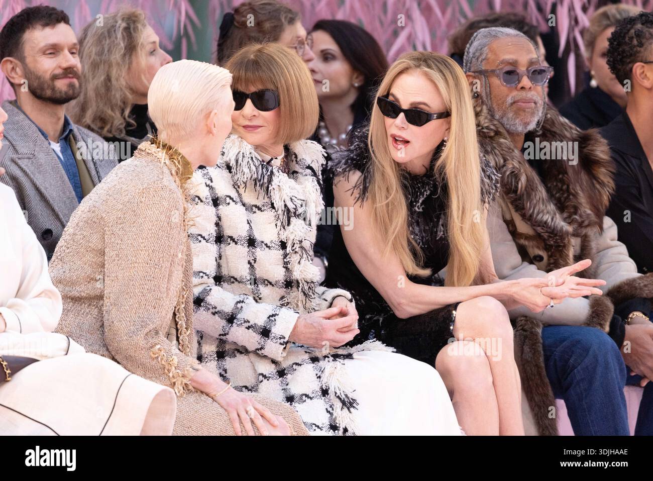 Tilda Swinton, Anna Wintour, Nicole Kidman attending the Chanel Haute ...