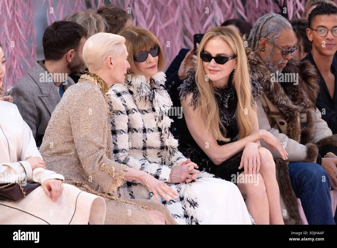 Tilda Swinton, Anna Wintour, Nicole Kidman attending the Chanel Haute ...