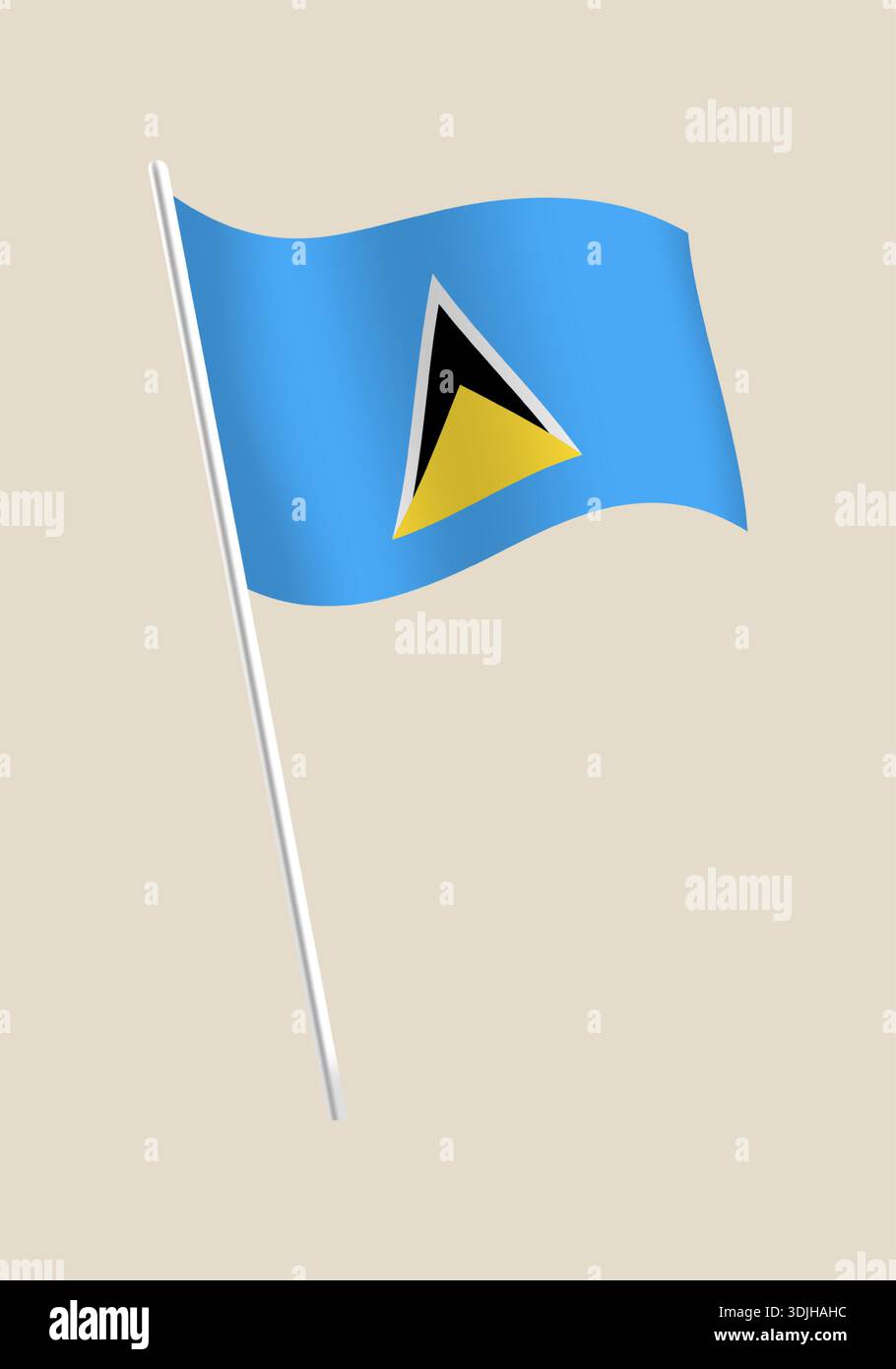 Waving st lucia flag vector hi-res stock photography and images - Alamy