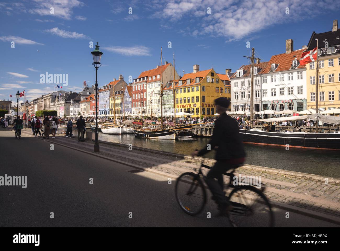 Nyhavn, the iconic waterfront district in Copenhagen, Denmark Stock ...