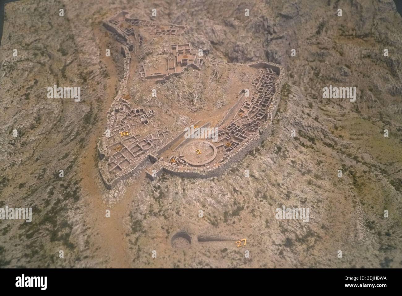 Scale model of the Acropolis of Mycenae, an archaeological replica ...