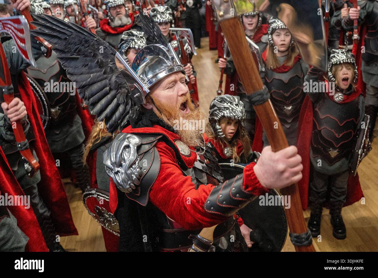 Lynden Nicolson, the Guizer Jarl of the Jarl Squad, at the Toll Clock ...