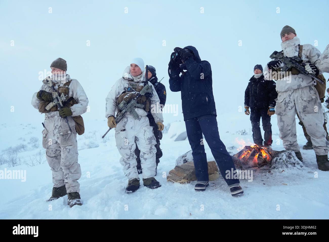 Kirkenes , Norway 20260127. Princess Ingrid Alexandra drives a dog sled ...
