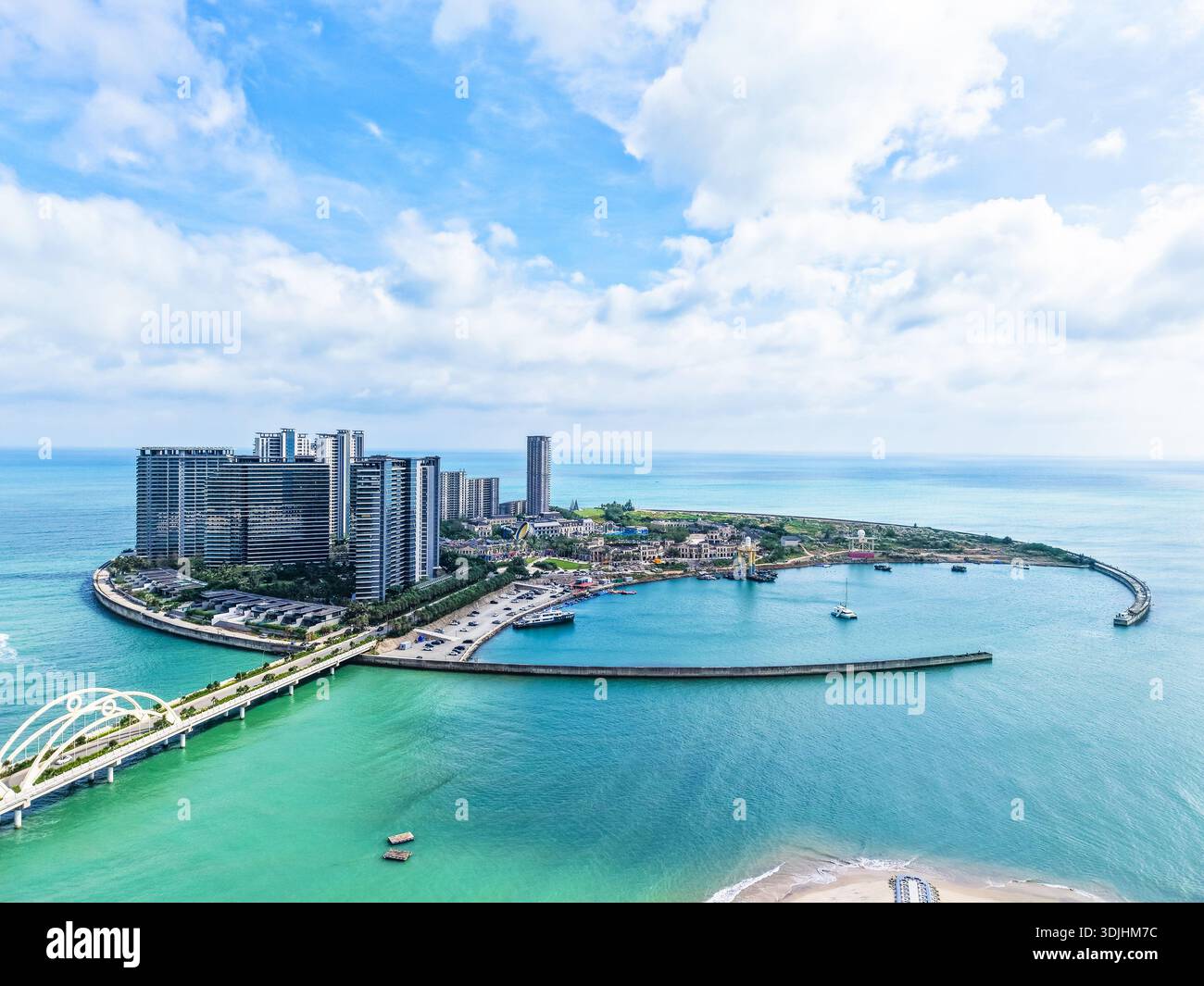 WANNING, CHINA - DECEMBER 20, 2025 - Aerial view of Riyue Bay Tourist ...