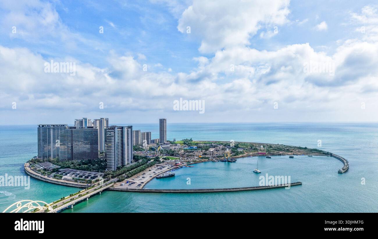 WANNING, CHINA - DECEMBER 20, 2025 - Aerial view of Riyue Bay Tourist ...