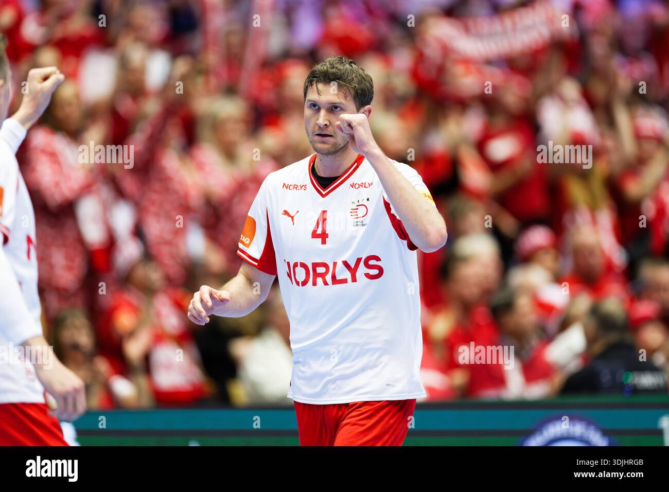 Herning, Denmark. 26th, January 2026. Magnus Landin (4) of Denmark seen ...