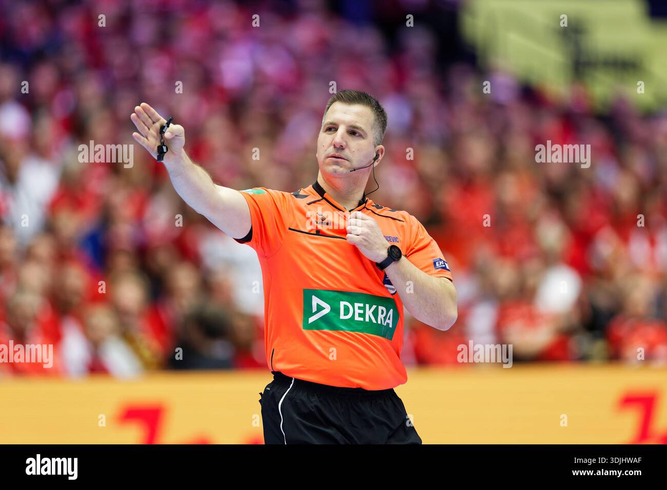 Herning, Denmark. 26th, January 2026. Referee Ivan Pavicevic seen ...