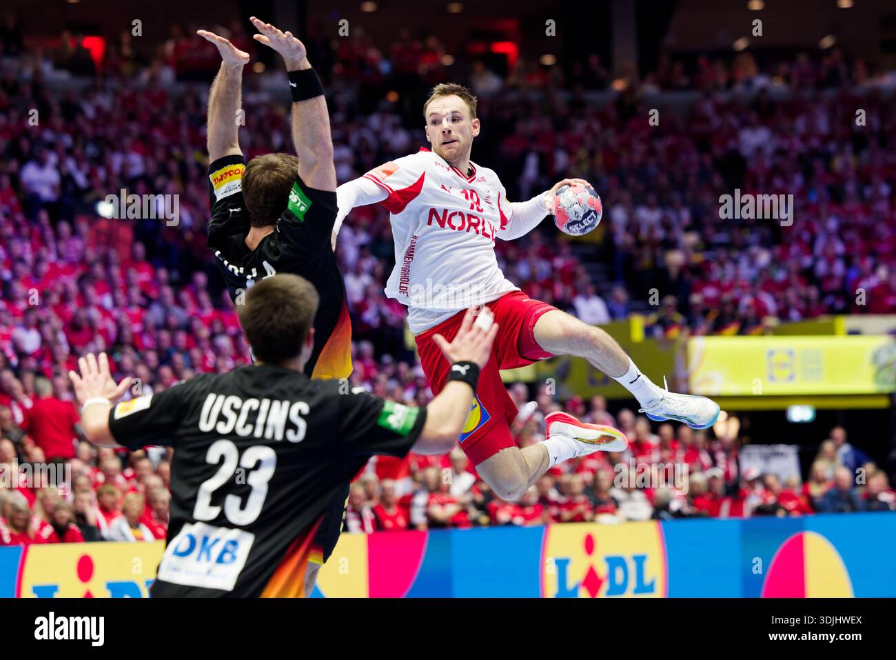 Herning, Denmark. 26th, January 2026. Mathias Gidsel (19) of Denmark ...