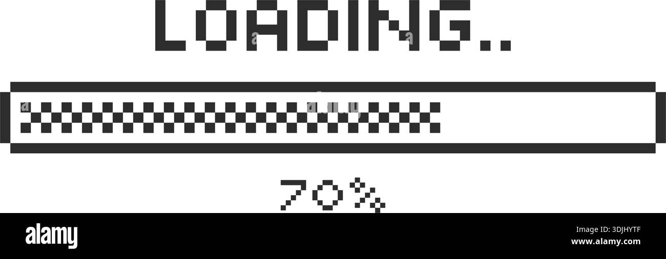 Pixel art loading bar Black and White Stock Photos & Images - Alamy