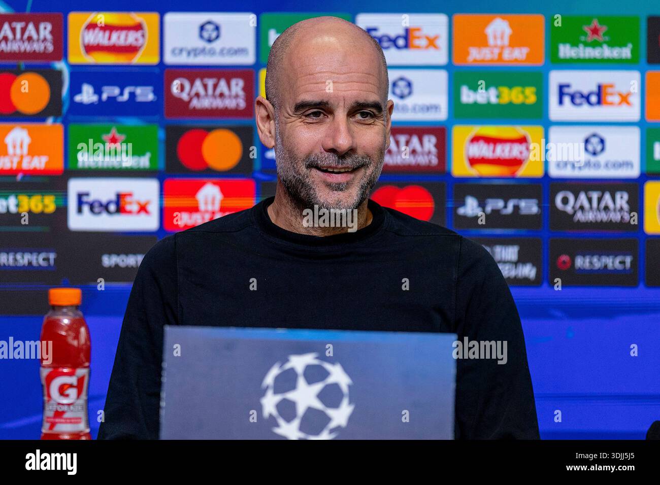Pep Guardiola, During Manchester City Press Conference before the UEFA ...