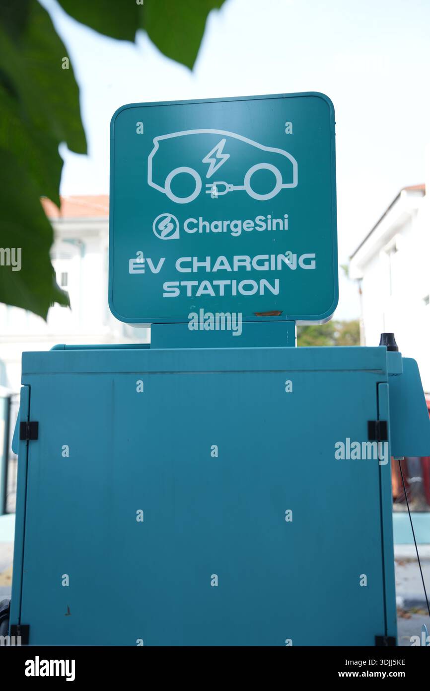 Penang, Malaysia - January 25, 2026 : Public electric vehicle charging ...