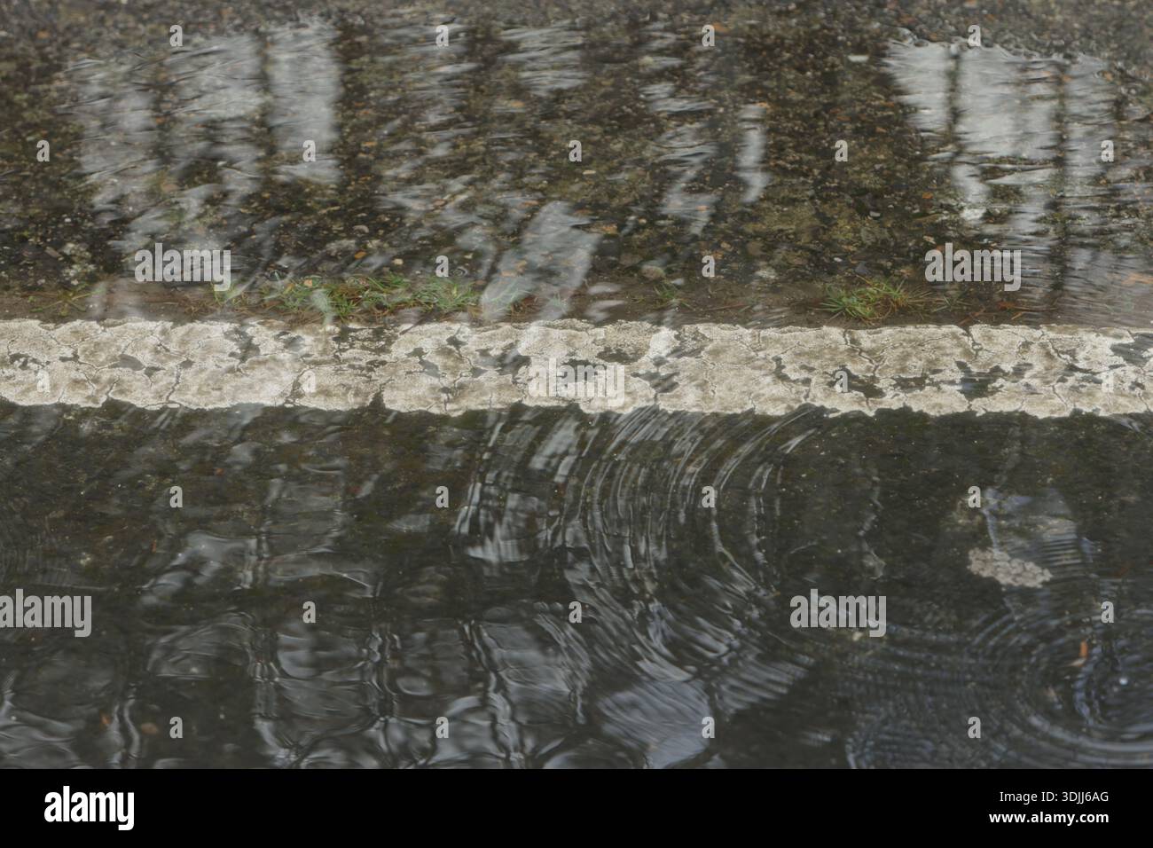 Dublin, Ireland - 27th January 2026: Water covers a footpath and cycle ...