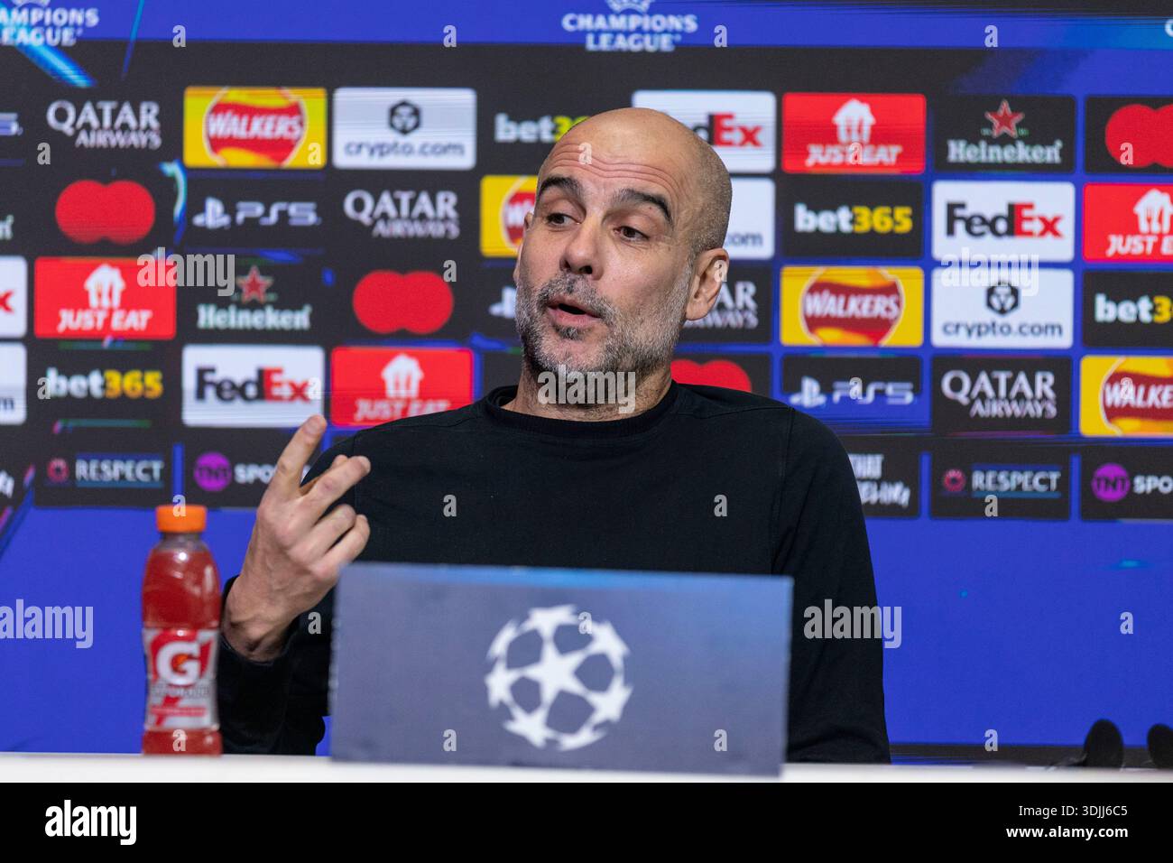 Pep Guardiola, During Manchester City Press Conference before the UEFA ...