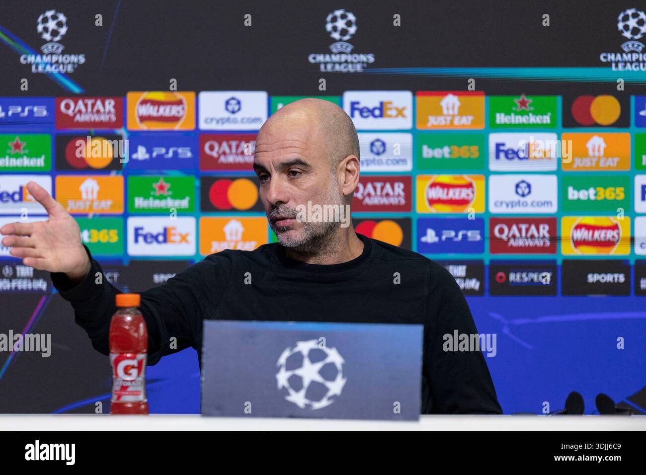 Pep Guardiola, During Manchester City Press Conference before the UEFA ...