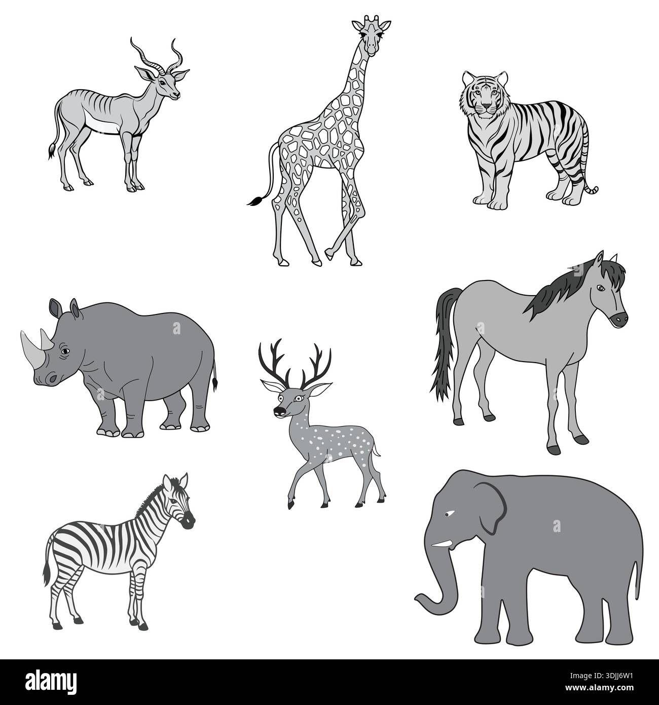 Wild Animals Clipart Outline