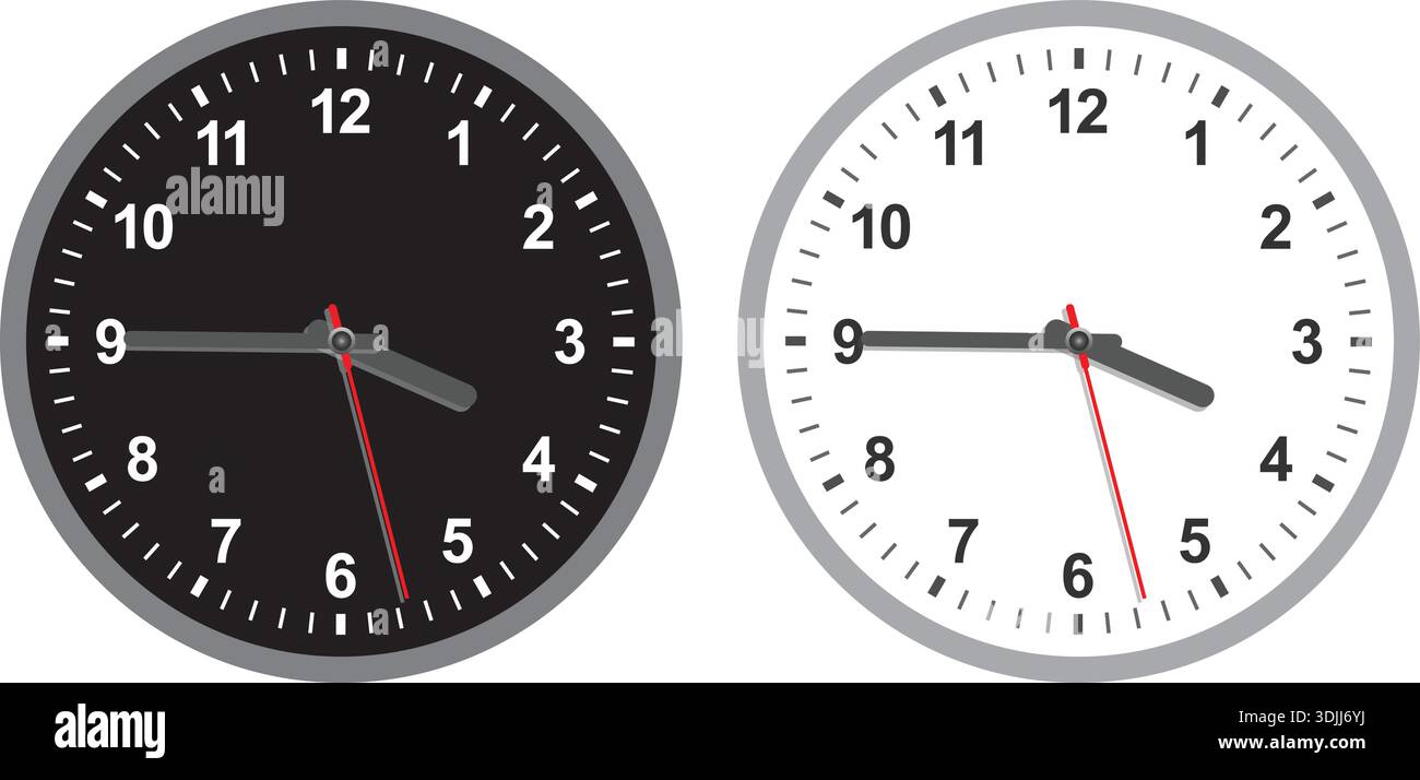 Collection of analog clock faces and clock hands in different styles on ...