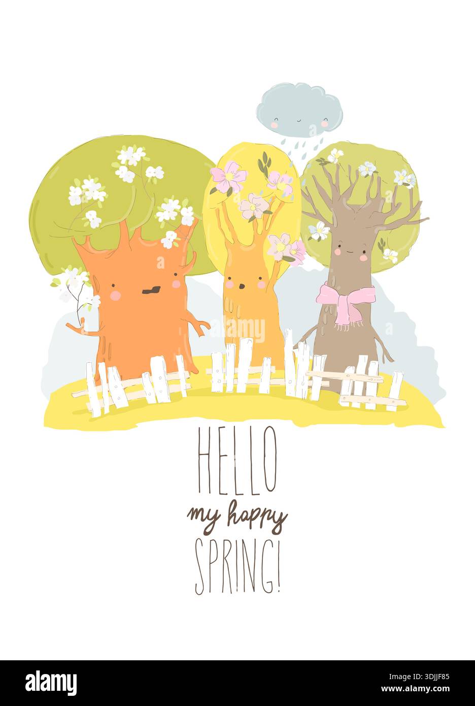 Natural forest trees beauty spring Stock Vector Images - Alamy