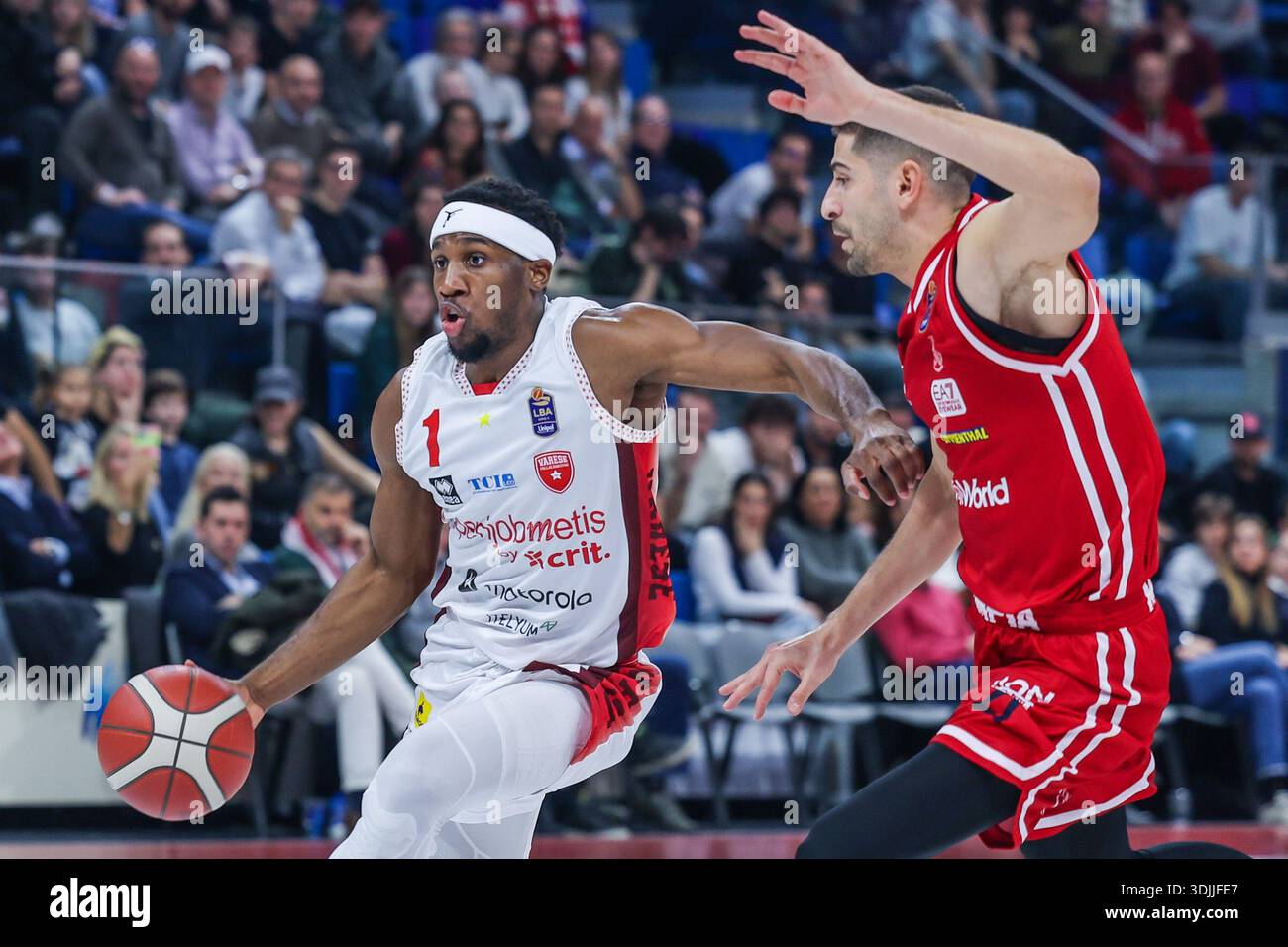 Carlos Jr Stewart #1 of Pallacanestro Varese OpenJobMetis seen in ...