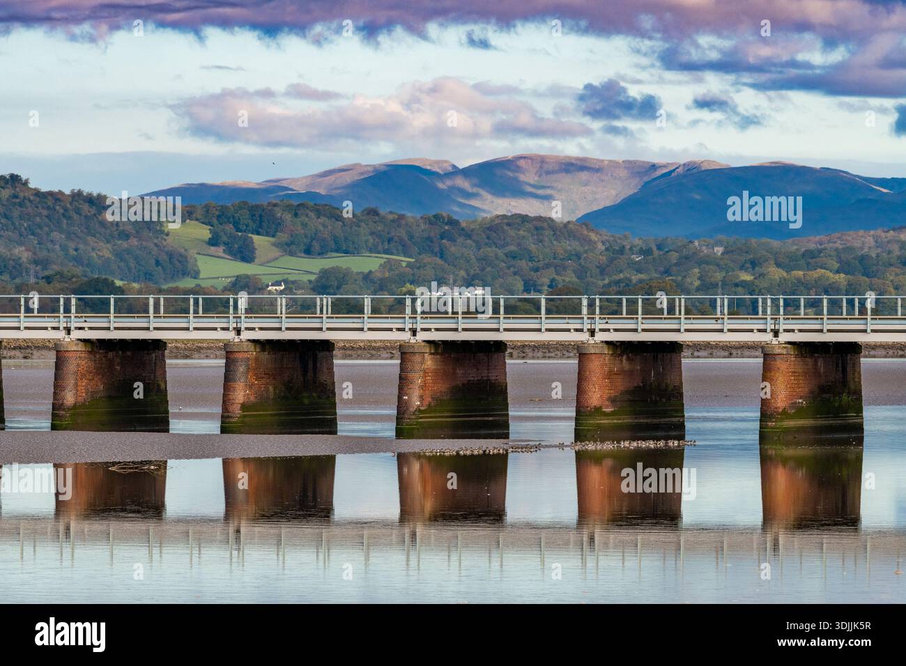 View of Arnside railway viaduct, Arnside, Milnthorpe, Cumbria, UK Stock ...
