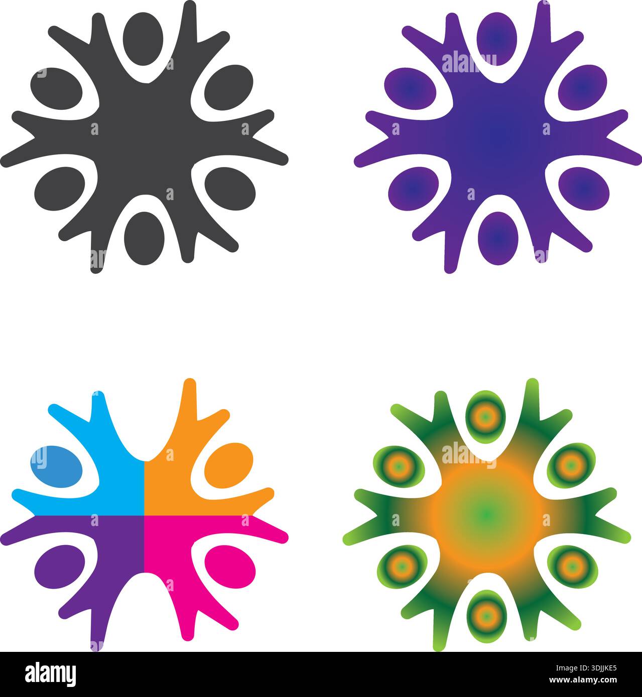 Team work logo global people connection symbol Virus Black The Artistic ...