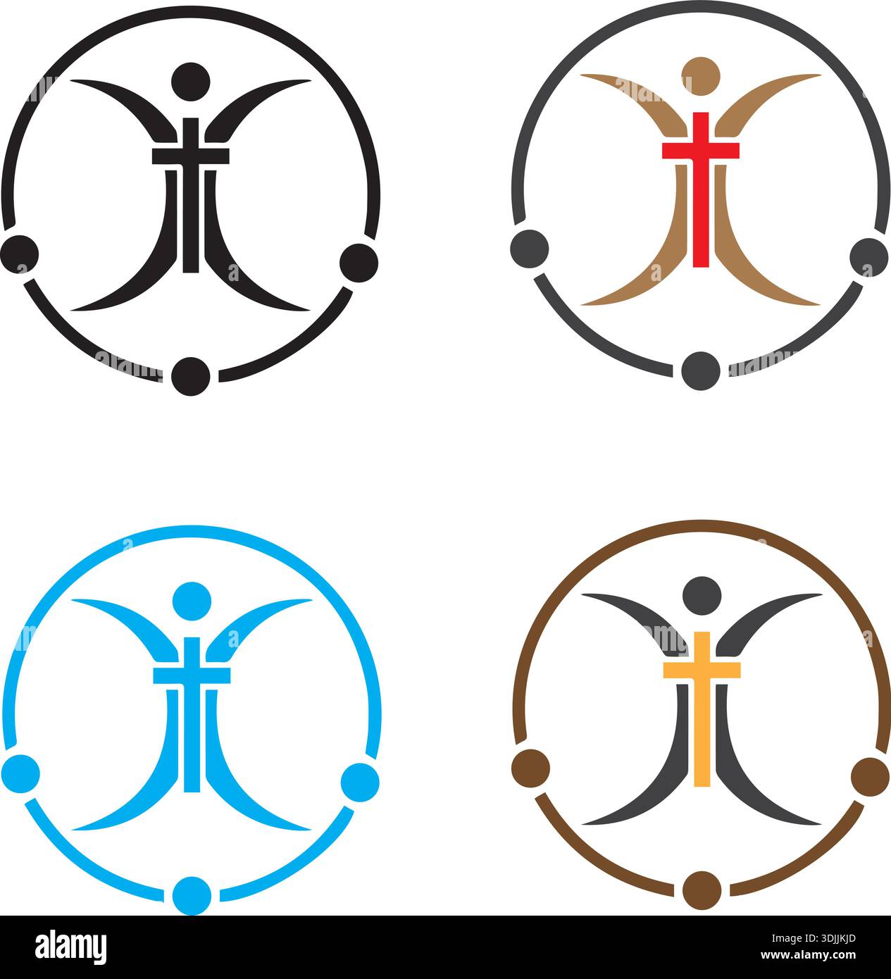 Silhouette vector icon of vitruvian man. Sign of human figure enclosed ...