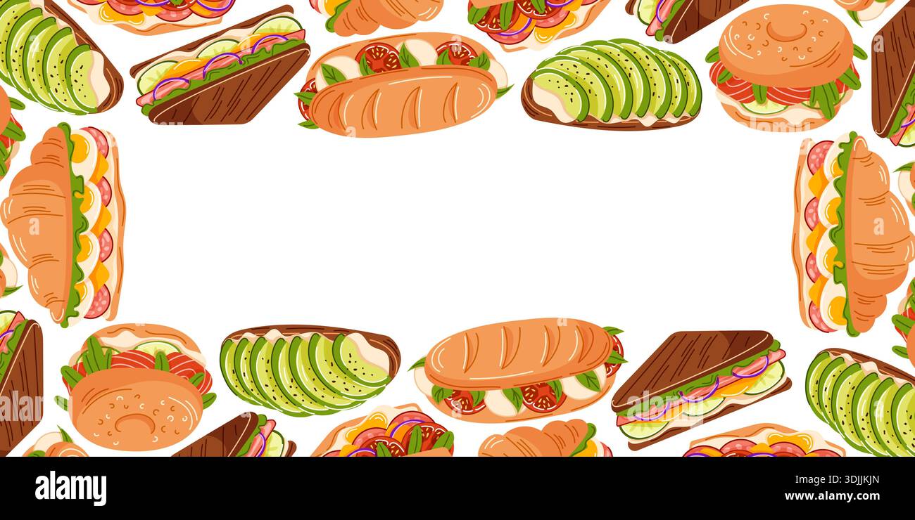 Sandwich ham avocado tomato Stock Vector Images - Alamy