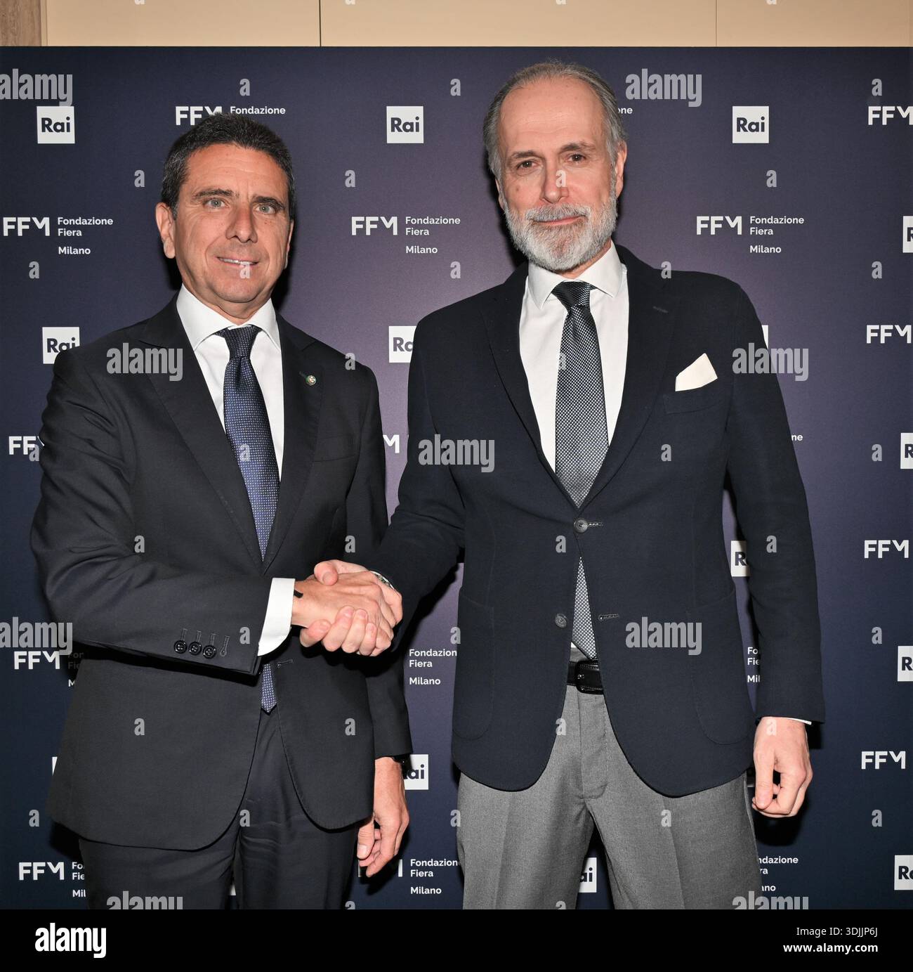 Milan, Italy Laying of the first stone of the new Rai Production Center ...