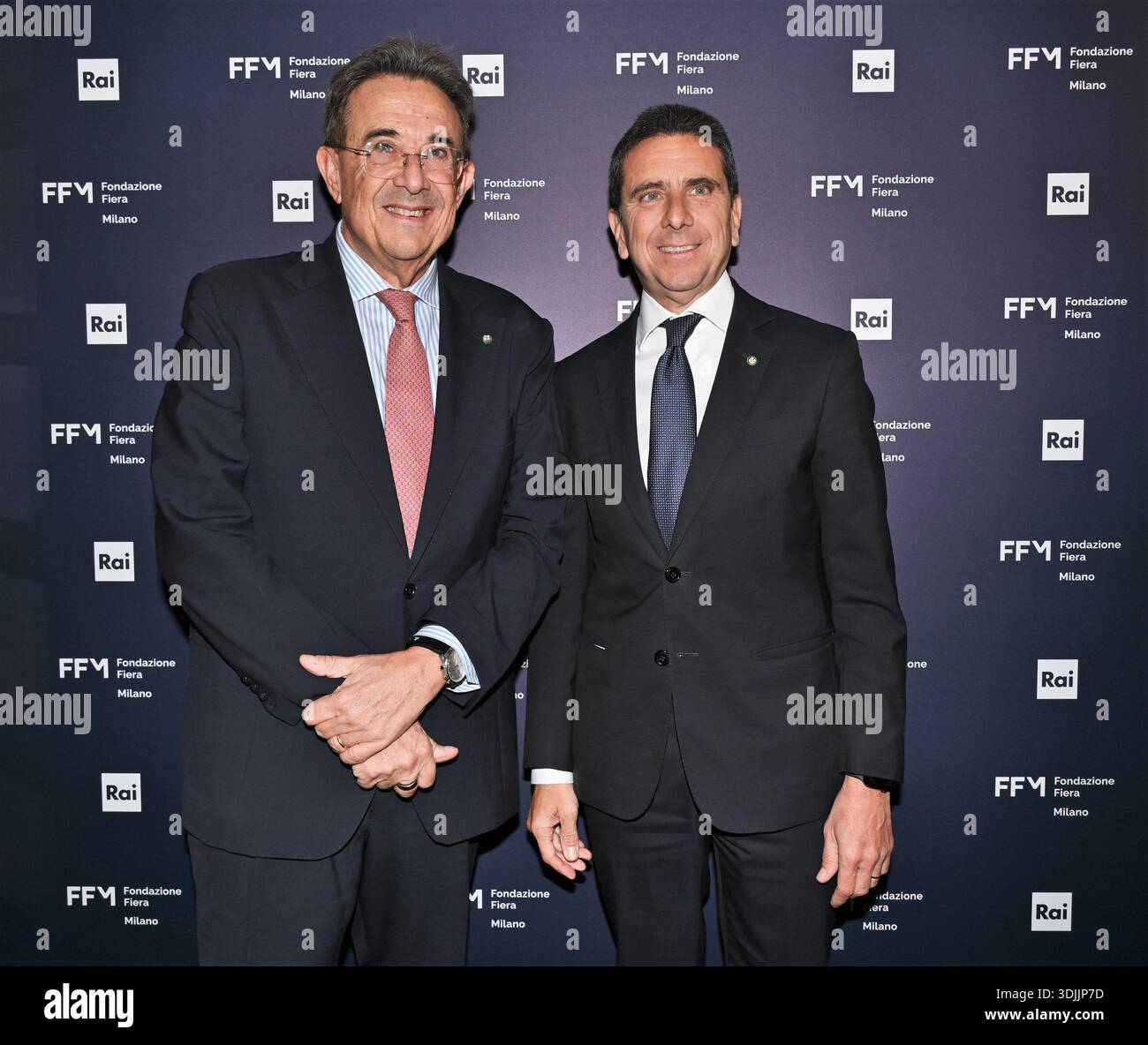 Milan, Italy Laying of the first stone of the new Rai Production Center ...