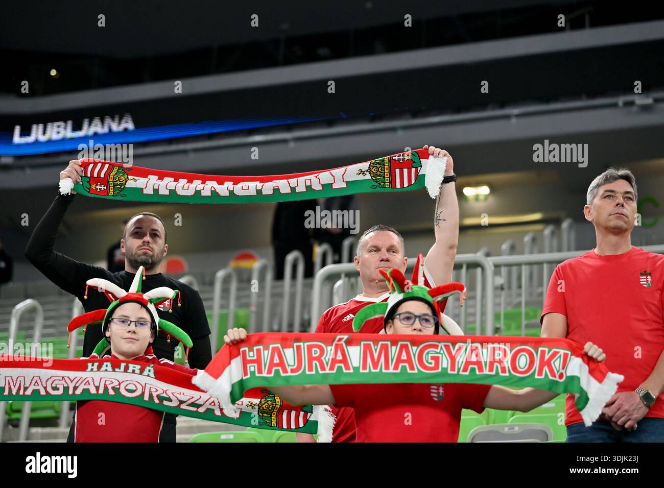 Ljubljana, Slovenia, January 27th 2026, Hungarian fans before the UEFA ...