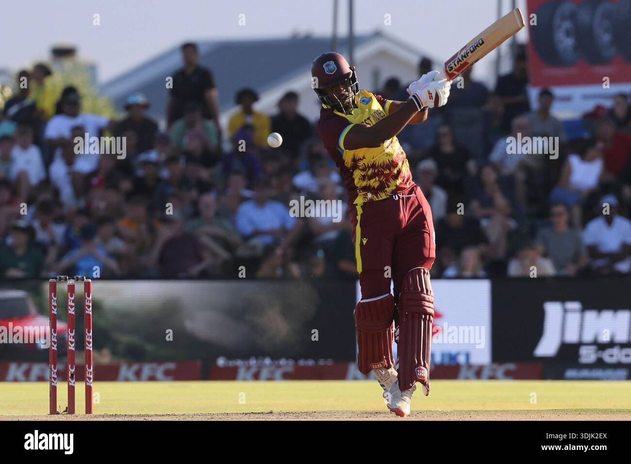 West Indies batsman Matthew Forde plays the ball during the T20 ...