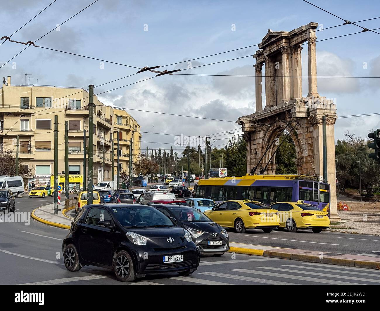Arch of Hadrian (Hadrian's Gate). Roman monument marking the boundary ...