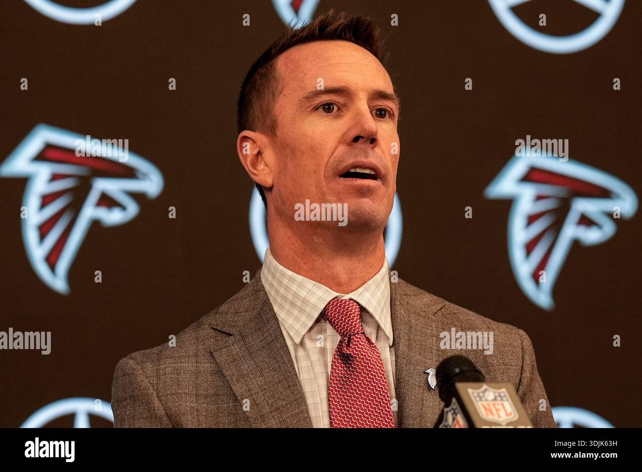 Atlanta Falcons President of Football Matt Ryan speaks during a NFL ...