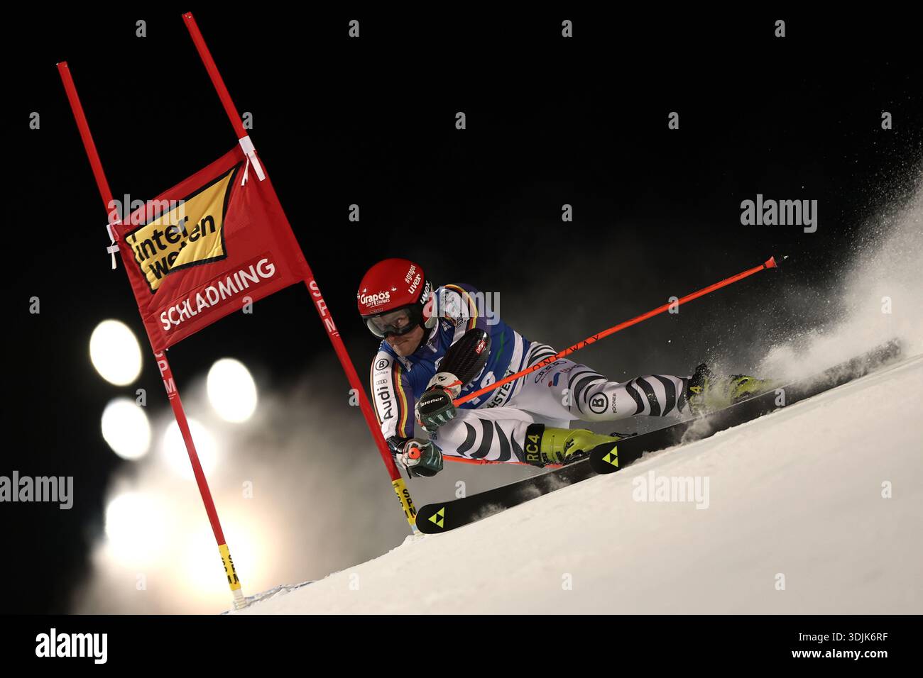 Germany's Fabian Gratz speeds down the course during an alpine ski, men ...
