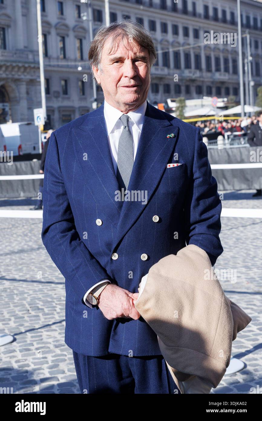 1/23/2026 Brunello Cucinelli arrives at the Valentino Garavani's ...