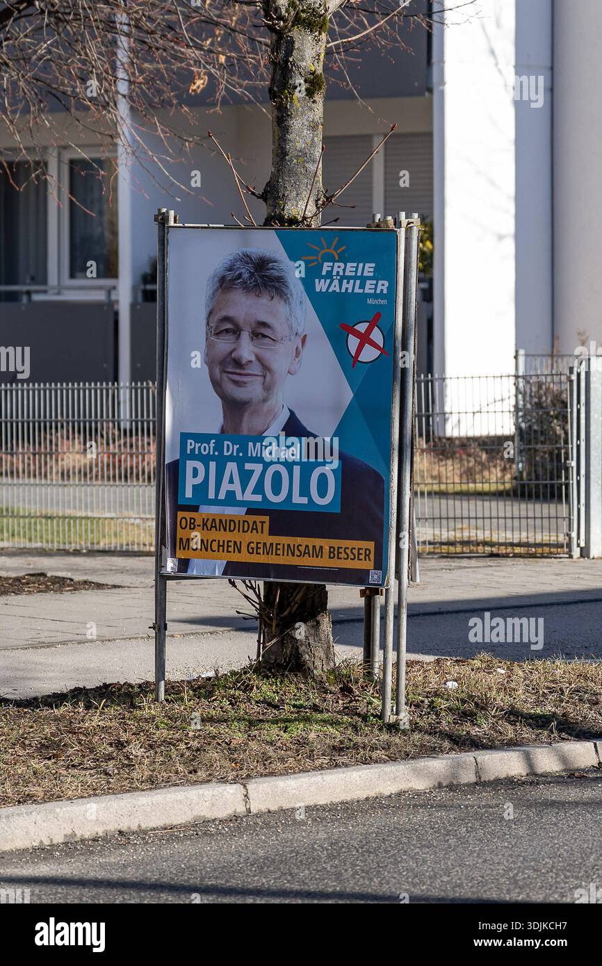 Muenchen GER, Themenbild, Wahlplakate zur Kommunalwahl in Bayern 2026 ...