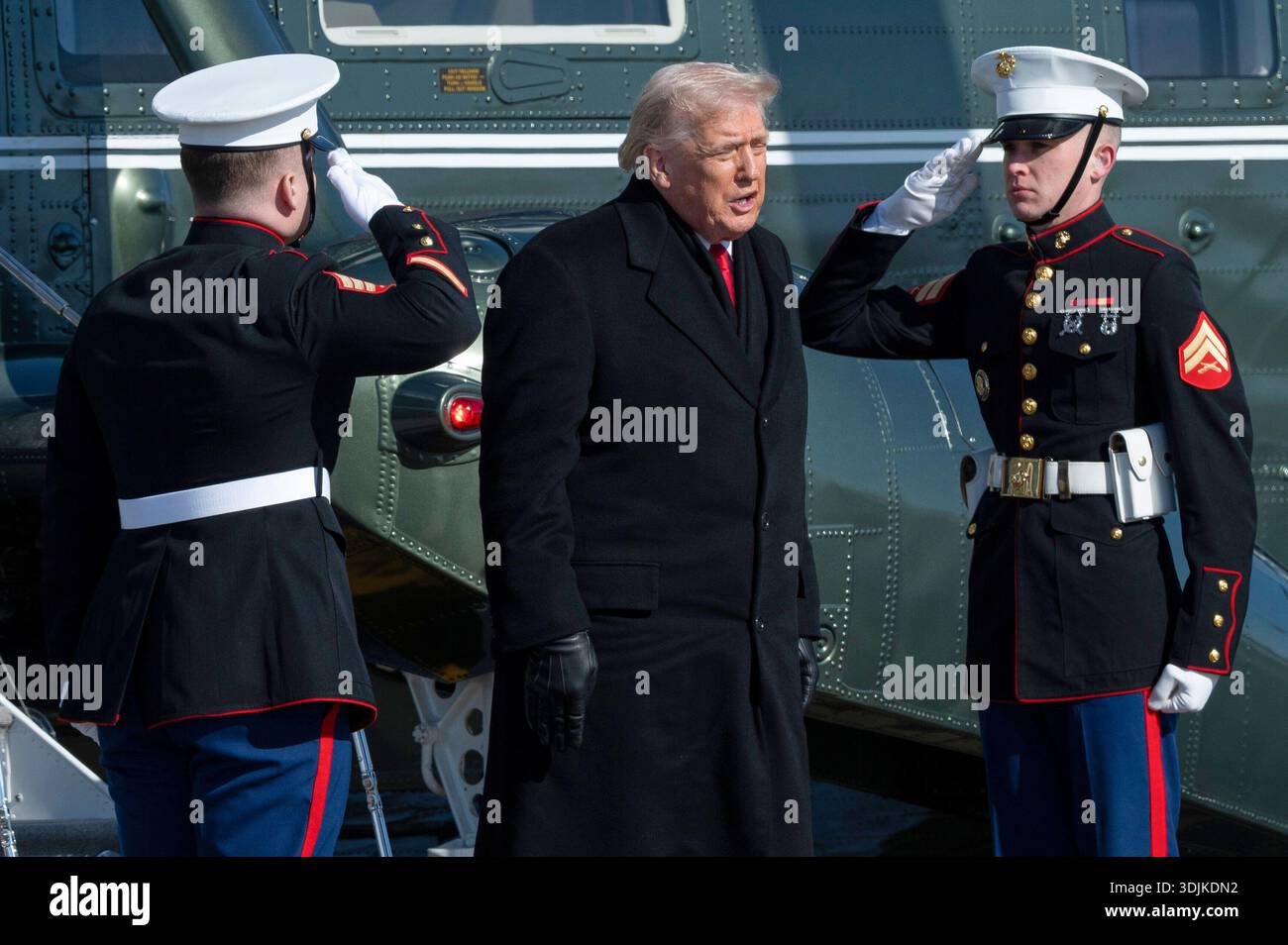 President Donald Trump exits Marine One, before boarding Air Force One ...