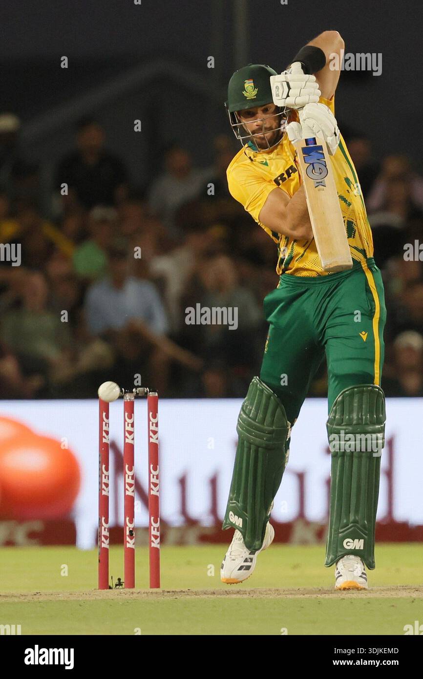 South Africa's batsman Aiden Markram bats during the T20 International ...