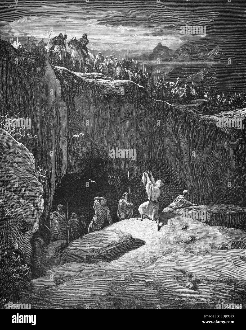 David shows Saul that he spares him, Saul, my Lord and King, First Book ...