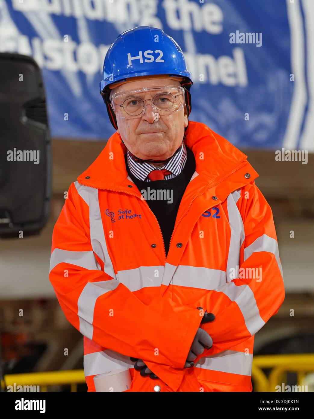 Rail minister Lord Hendy during a ceremony at the Atlas Road Tunnelling ...