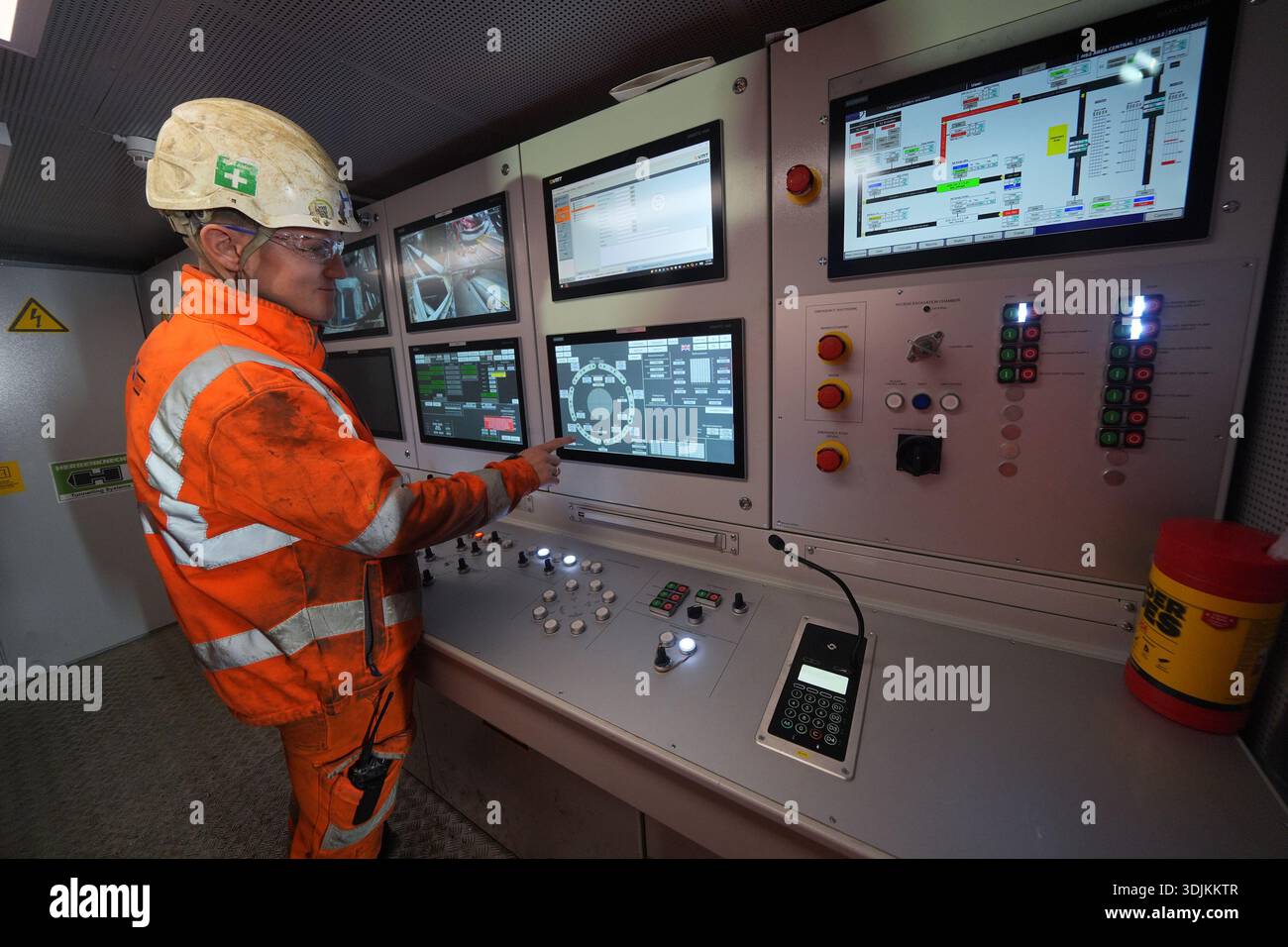 A view of the HS2 Tunnelling machine control room, ahead of a ceremony ...