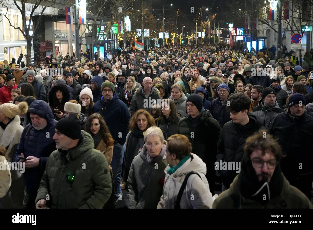 People attend a protest against a government crackdown on universities ...