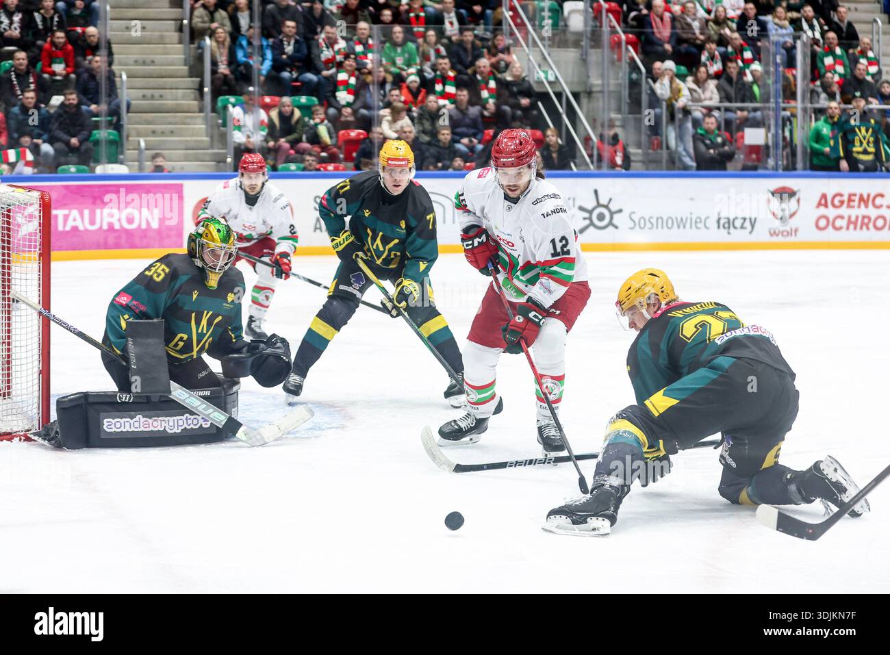 27.01.2026, Sosnowiec Mecz Tauron Hokej Liga sezon 2025/26 ECB Zaglebie ...